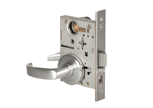 Mortise Lock, ANSI: Grade 1, Function: Office Lock, US26D Satin Chrome ...