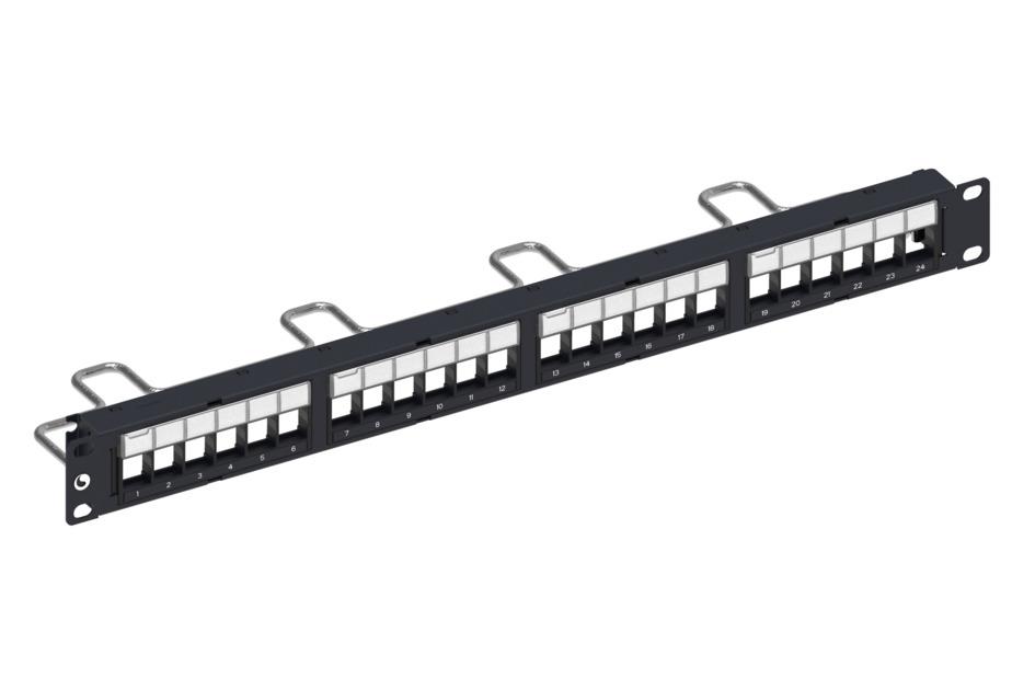 RJ45 patch panel, EIA 19 in, 1U, 24 Port, Unshielded, T568A; T568B ...