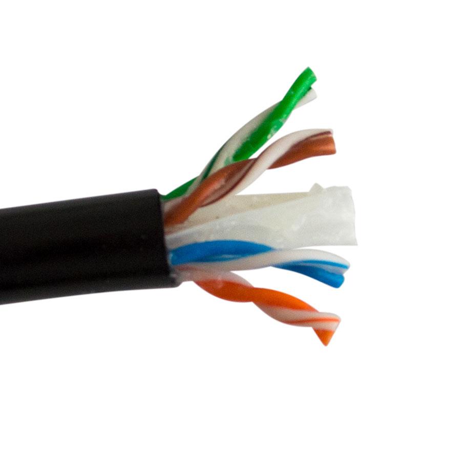 Cat 6 Cable, Black, 23 AWG, 4 Pair, Solid Conductor, U/UTP, 1000 ft. L ...