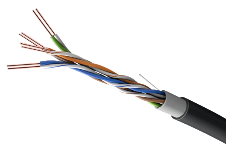 Cat 5e Cable, U/UTP, 24 AWG, Double Jacket, Direct Burial, Unshielded ...