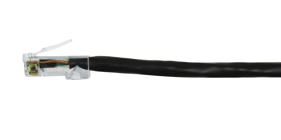 CBL ASSY MOD D/E 24-4PR STRANDED CAT6 568A/B 14 FT BLACK