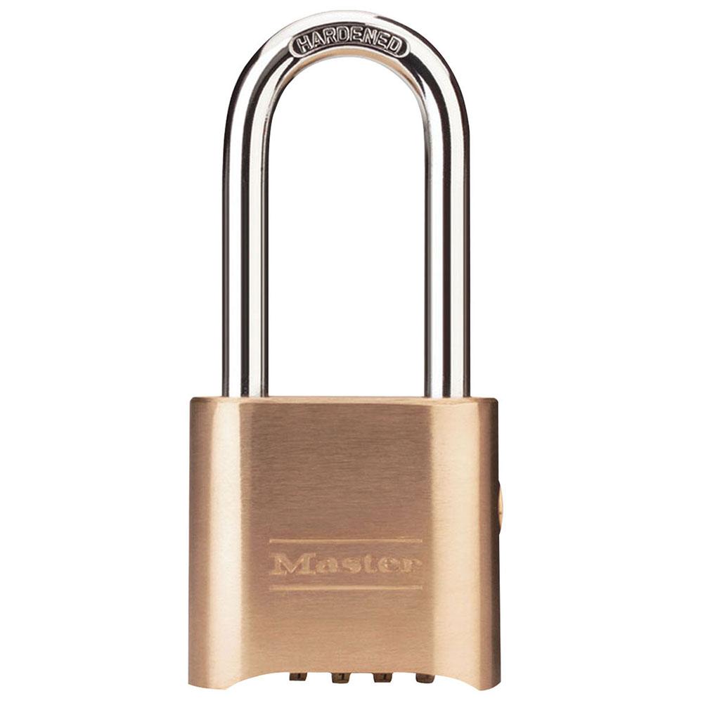 Combination Padlock, Silver, Rectangular, 3/16 in. Dia Shackle, 9/16 in ...