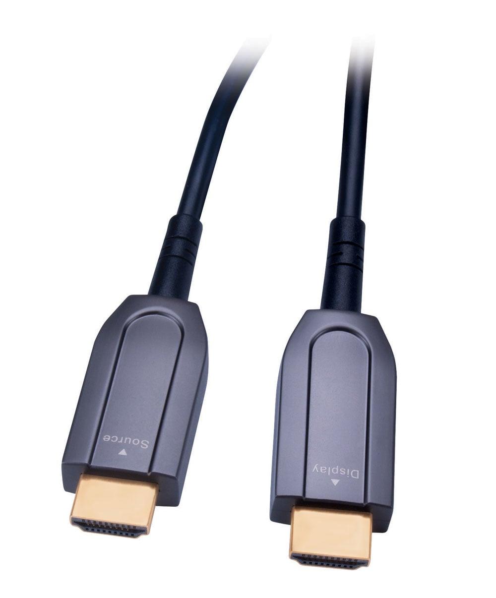 HDMI Optical Cable, HDMI to HDMI, Black, Length 50 ft.