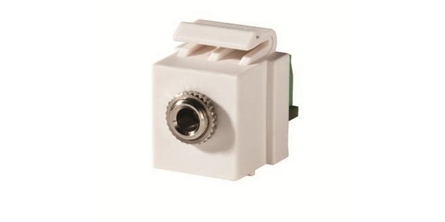 Keystone, 3.5mm Stereo Jack, Screw Terminal, Cloud White