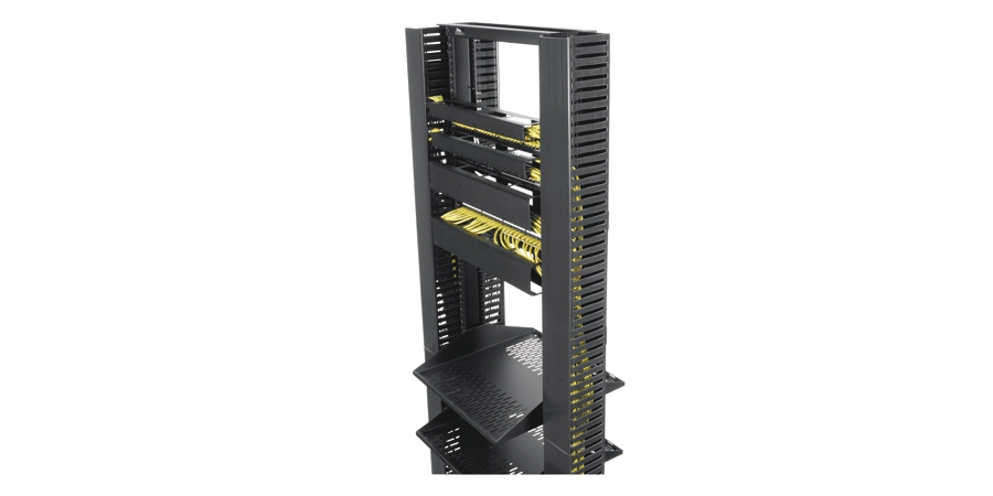Single Cable Duct,Black,WxLxD: 4 x 80 x 4 in.,45U Rack
