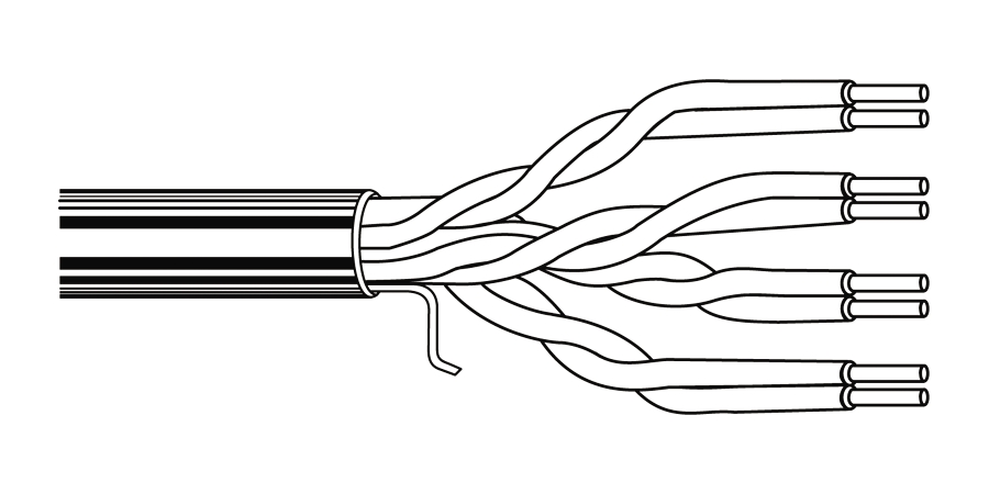 Cat 5E Horizontal Cable,U/UTP,Riser,White Jacket,1000 ft. Lg,4 Pair,24 ...