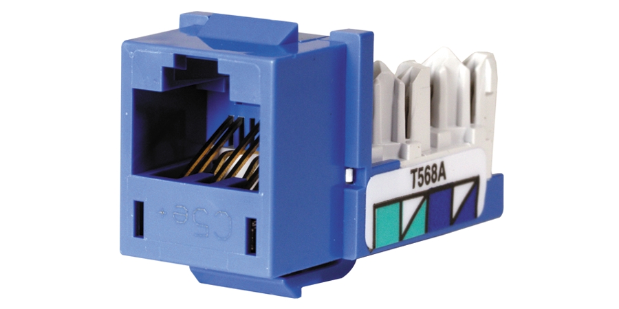 Modular Jack, Cat 5e, IDC, UTP, RJ45 Jack, 1 Port, 1000VAC, Orange