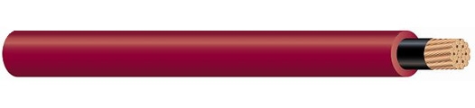 Jumper Cable, 4/0 Gauge, 1 Conductor, Str BC, 5/15kV, Red, 90 DEG C