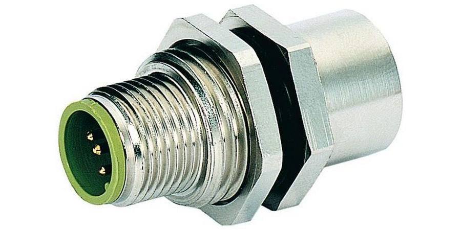 PCB Receptacles M8/M12: M12 Panel feed through 5pol./B-kod.Murr