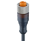 Cord Set, M12 to Valve Connector, 10m L, PUR Jacket, Black
