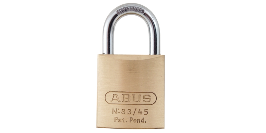 Padlock, Gold, Rectangular, 5/16 in. Shackle, Brass