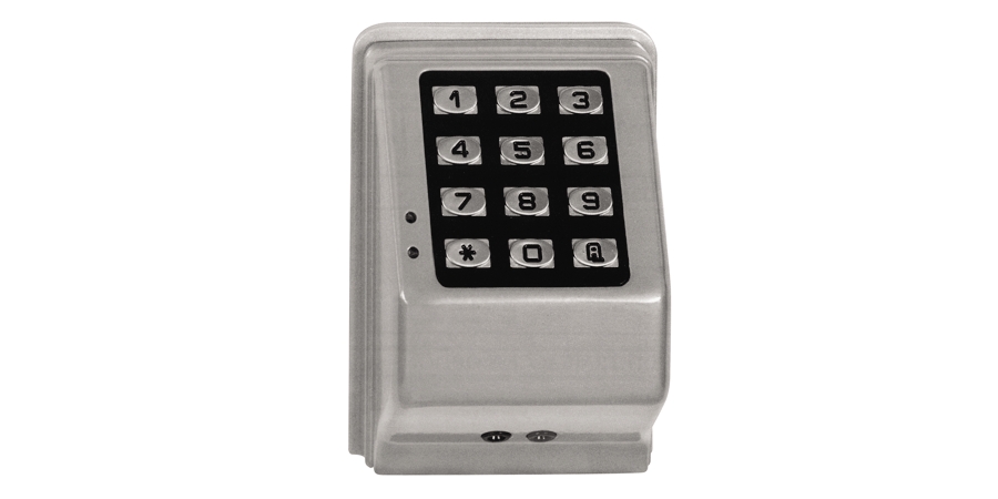 Door Lock Keypad, 12/24 VAC/DC Input, Wall-Mount, Metallic Silver, 1 in ...