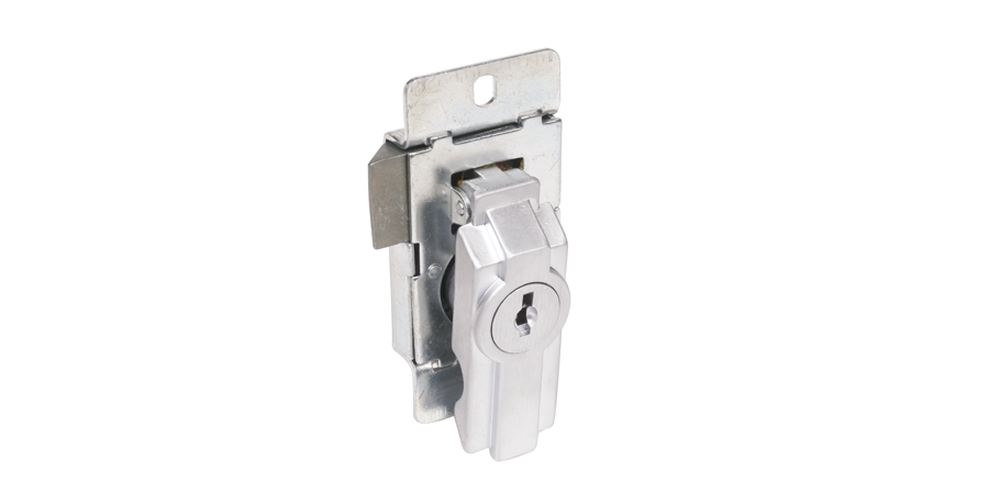 Enclosure Lock, Satin Chrome-Plated, Disc Tumbler Key, Steel ...
