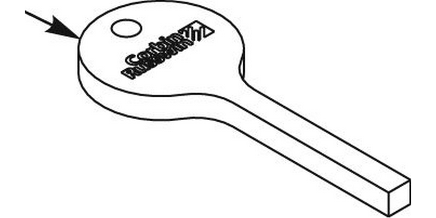 Mortise Lock Emergency Key, US15 Satin Nickel
