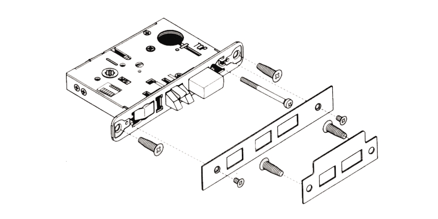 Mortise Lock, ANSI: Grade 1, Function: Corridor/Entrance Lock, US26D ...