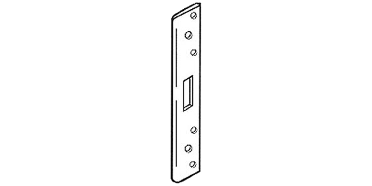 Security Strike Plate, Silver-Coated, Steel, For Use With Deadbolt and ...