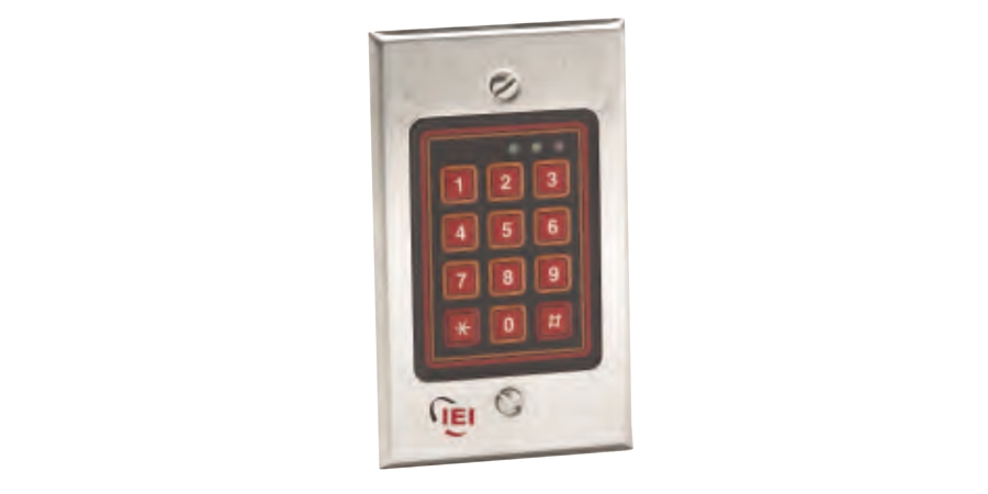 Single-Door Access Control Keypad, 12 to 24 VAC/DC Input, 1-1/8 in. D ...