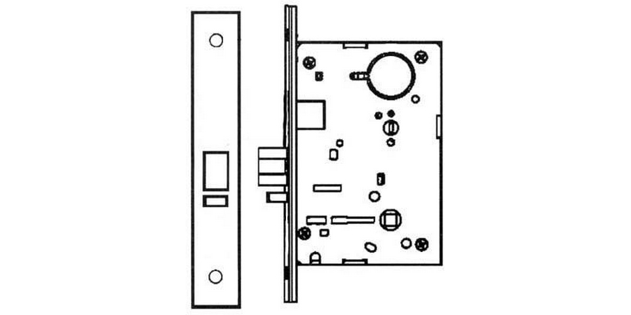 Mortise Door Lock Body, Right Hand, ANSI F07, Oxidized Dull Bronze ...
