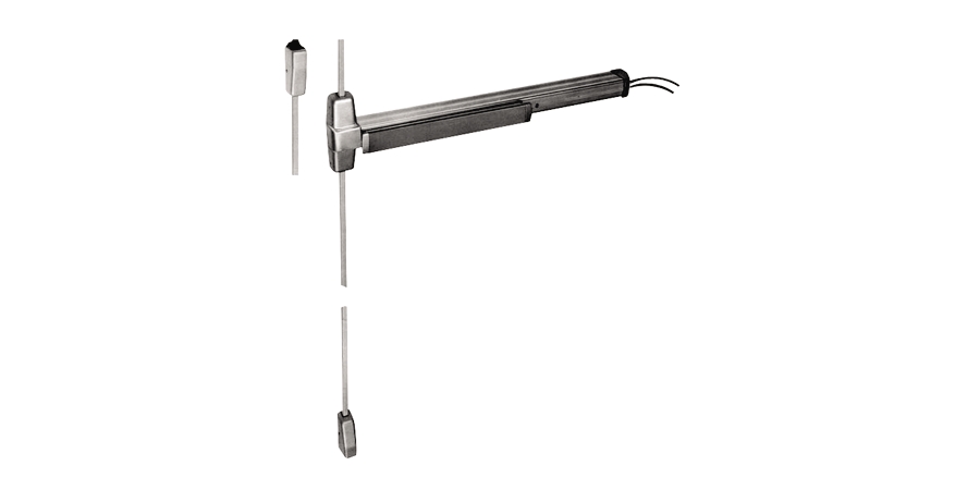 Surface Vertical Rod Electric Exit Device, 36 in. L Rail, Wide Stile ...