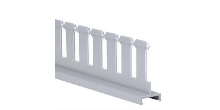 Slotted Divider Wall, 4.00 in. H x 6.00-ft L, PVC, Gray, Snap-In Mount