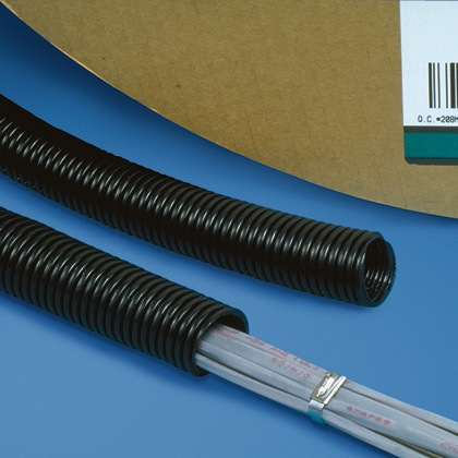 Corrugated Loom Tubing, Nylon 6, Black