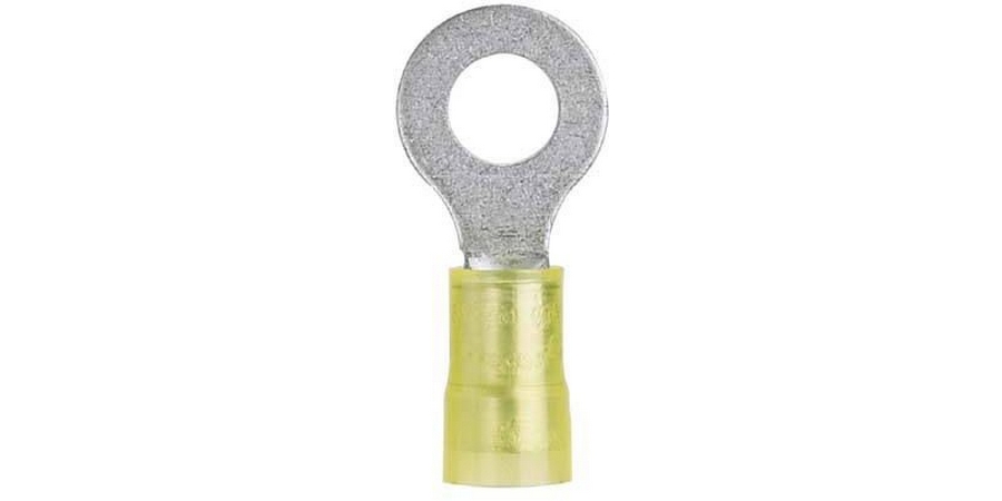 Ring Terminal, No. 6 Stud, 12 AWG Minimum, 10 AWG Maximum, Nylon ...