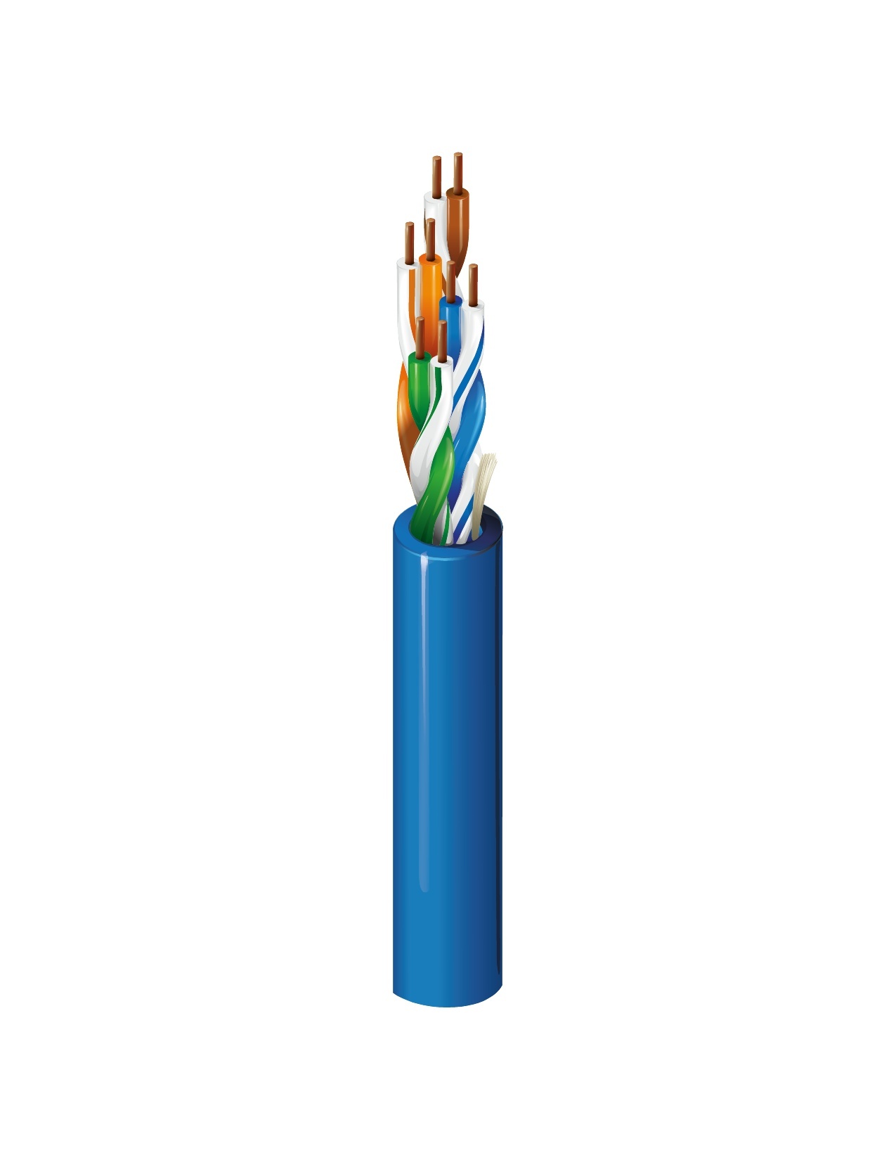 Horizontal Cable, Cat 5e+, 24 AWG, Solid, 3000 ft. L, U/UTP