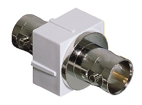 Multimedia Module Connector, BNC Female Connector, Plastic, Electric White